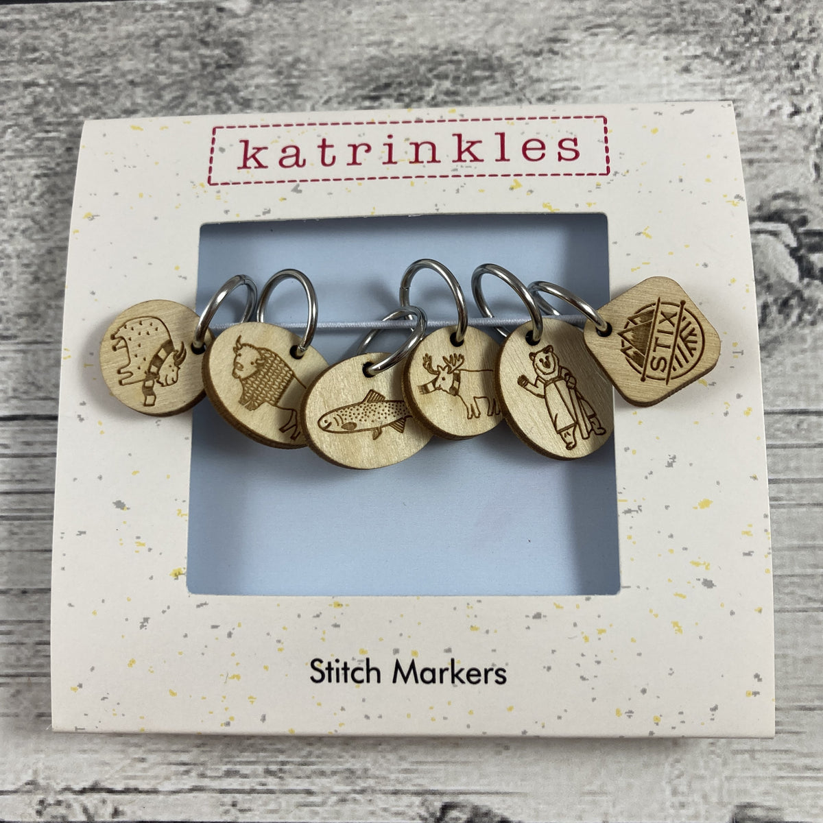 Stitch Markers - Custom - Wood - Card of 6 - Ring or Pin – katrinkles ...