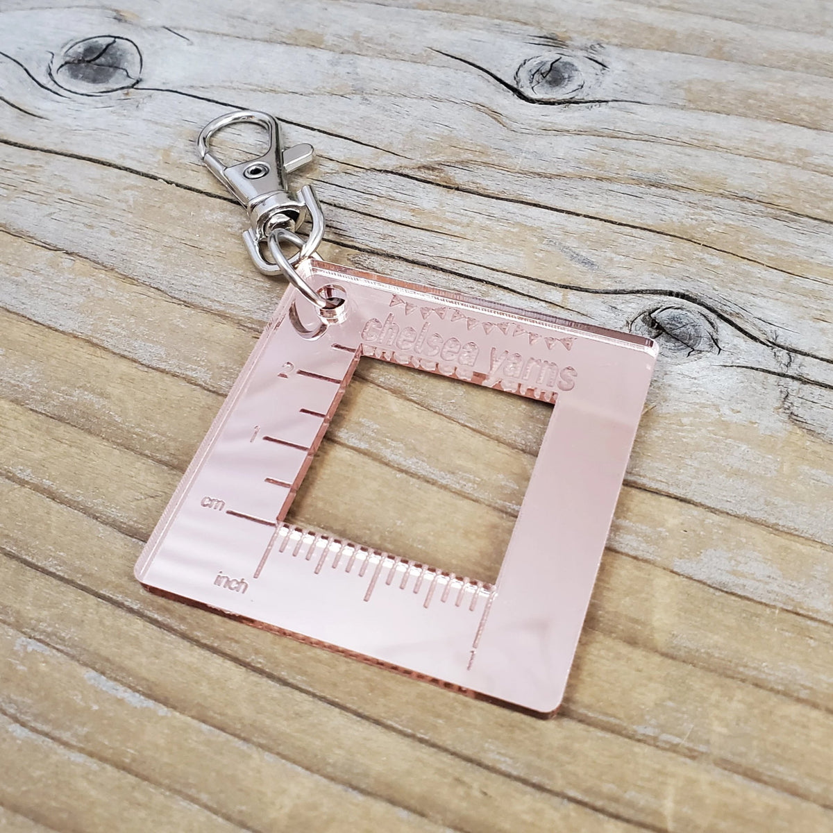 1" Gauge Swatch Ruler Fob Clip - Branded - Acrylic – katrinkles - wholesale